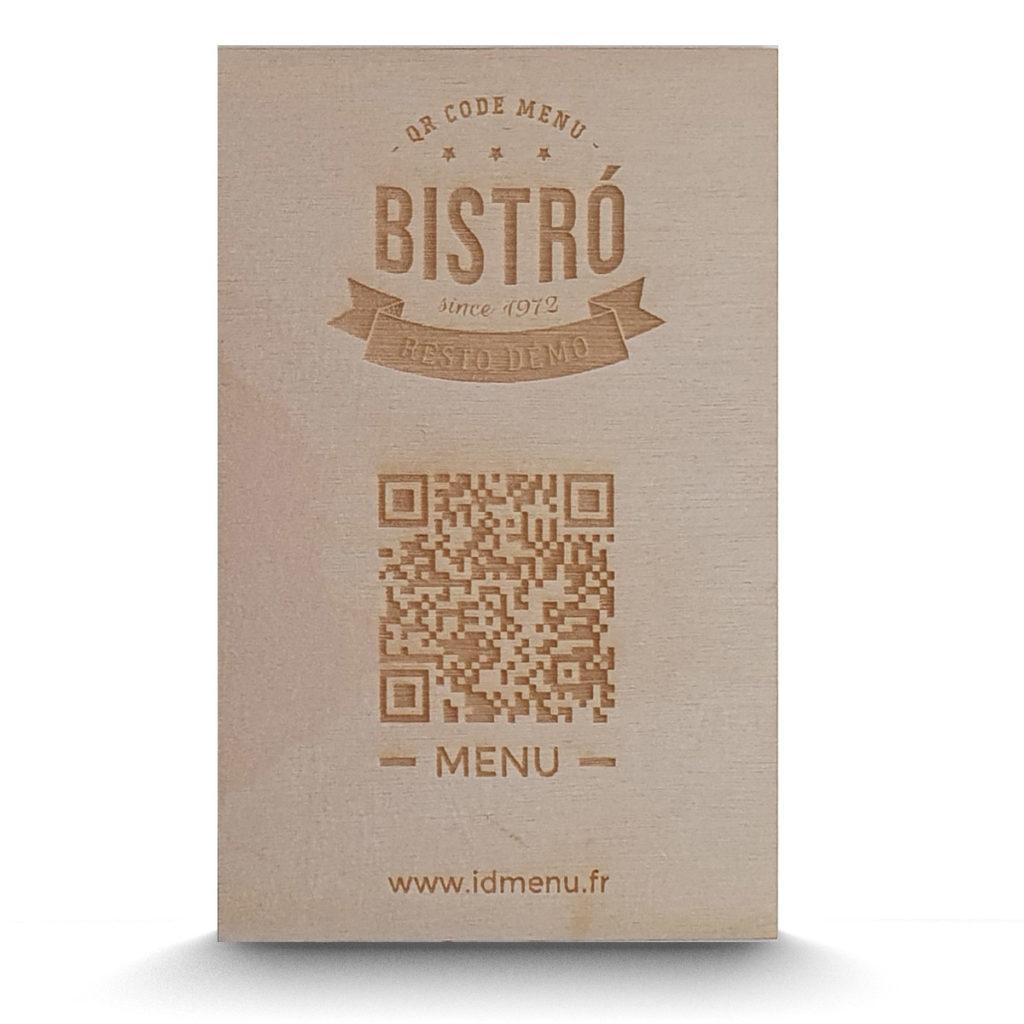 Support bois pour QR Code - ID Menu