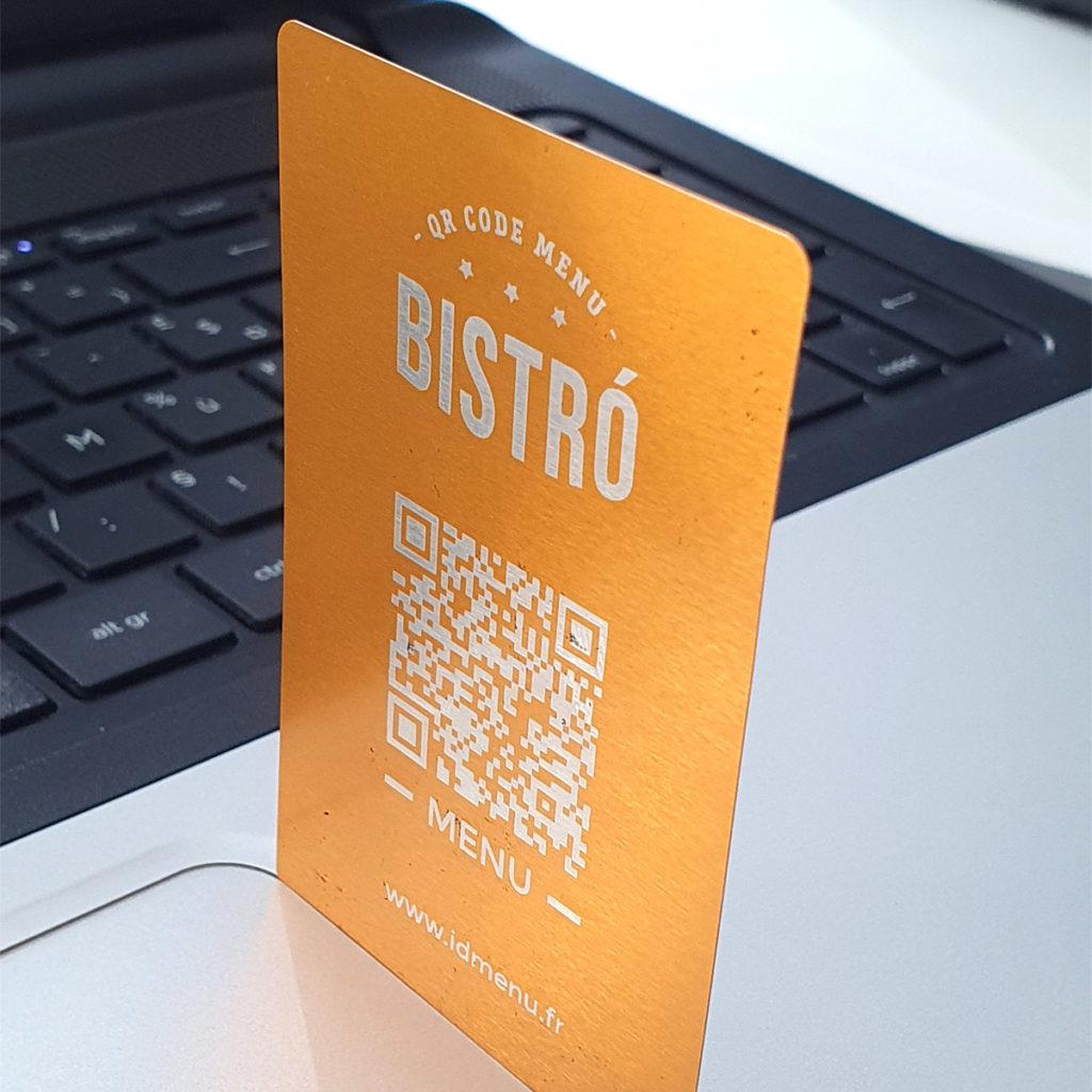 Support alu cuivré pour QR Code - ID Menu