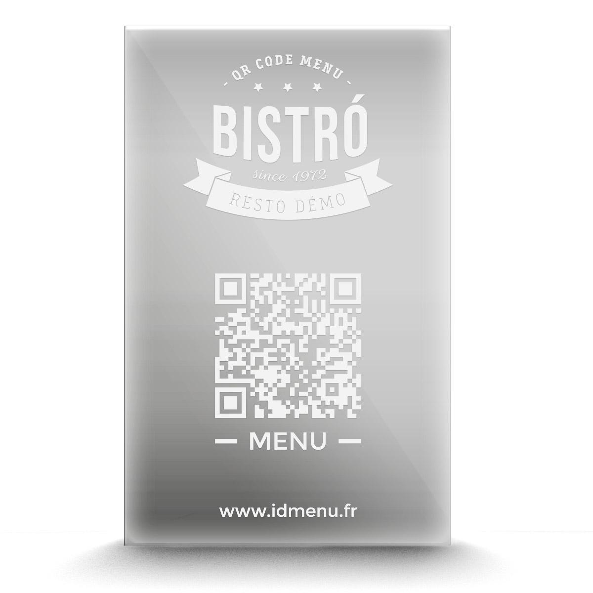 Support plexiglass pour QR Code - ID Menu