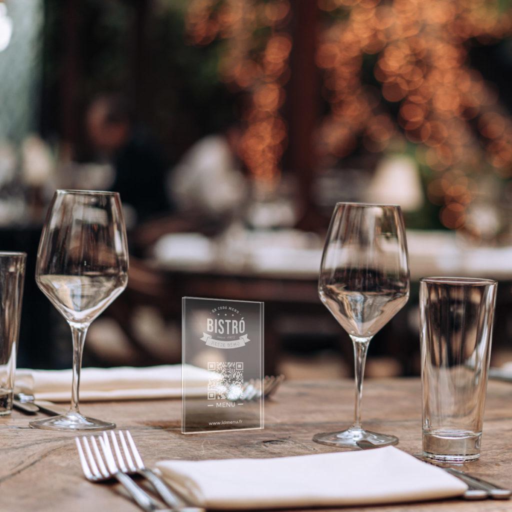 Support plexiglass pour QR Code - ID Menu