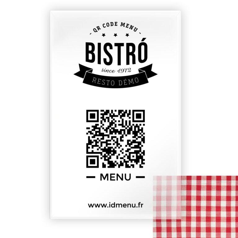 Support plexiglass pour QR Code - ID Menu