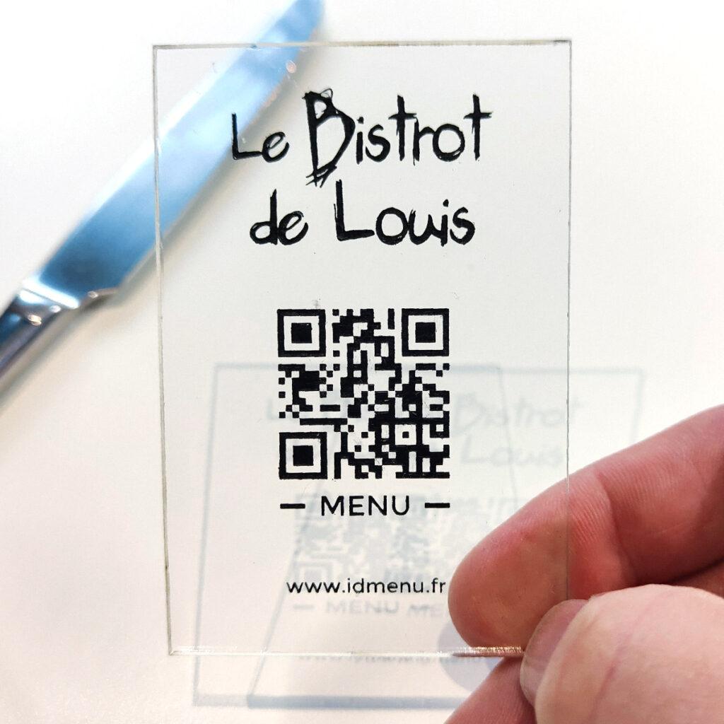 Support plexiglass pour QR Code - ID Menu