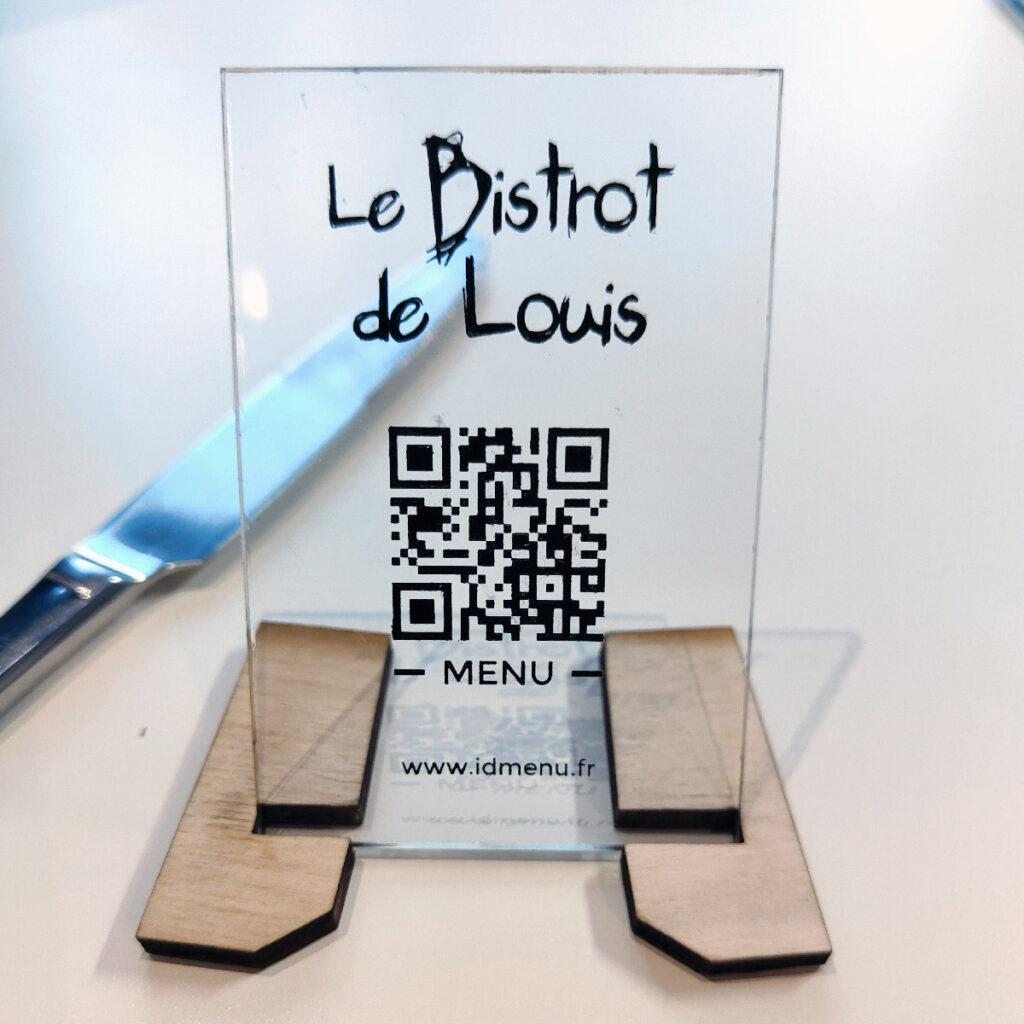 Support plexiglass pour QR Code - ID Menu